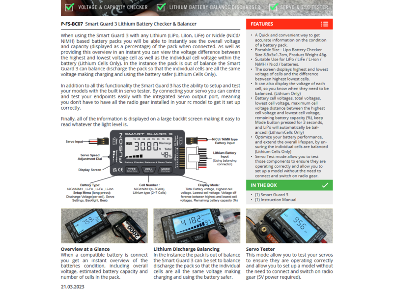 FUSION Smart Guard 3 Lithium Battery Checker & Balancer | £13.50 | RC ...